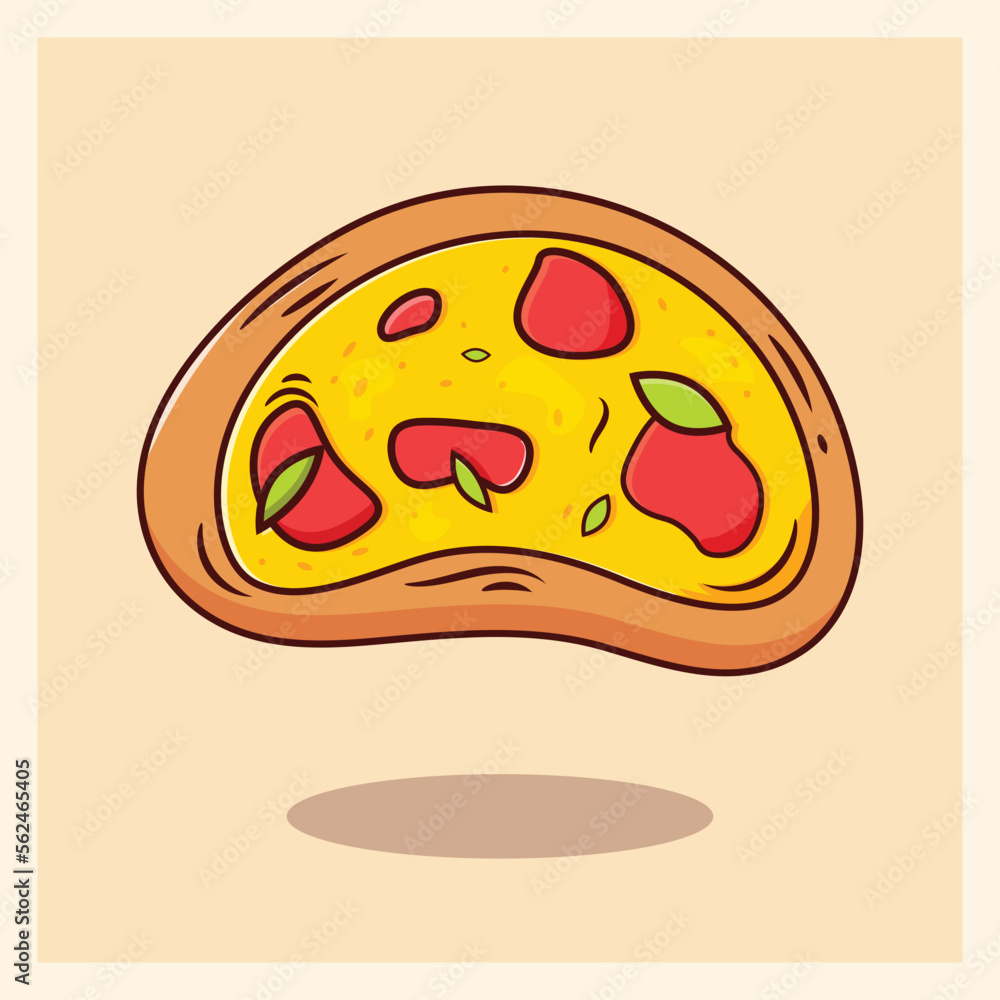 Pizza cartoon icon illustration Fast Food Icon Concept. Vector ...