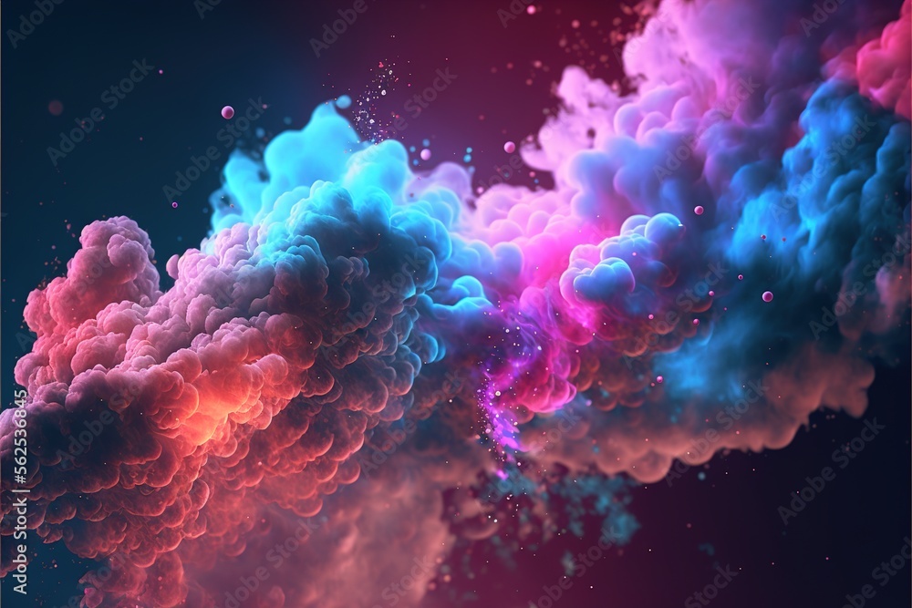 Color Bomb, shiny glitter clouds with colorful particles, background ...