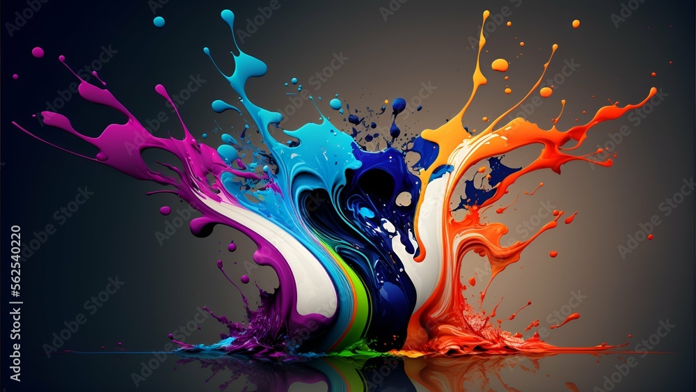 Paint Splash 8k Colorful Desktop Wallpaper Stock Illustration | Adobe Stock
