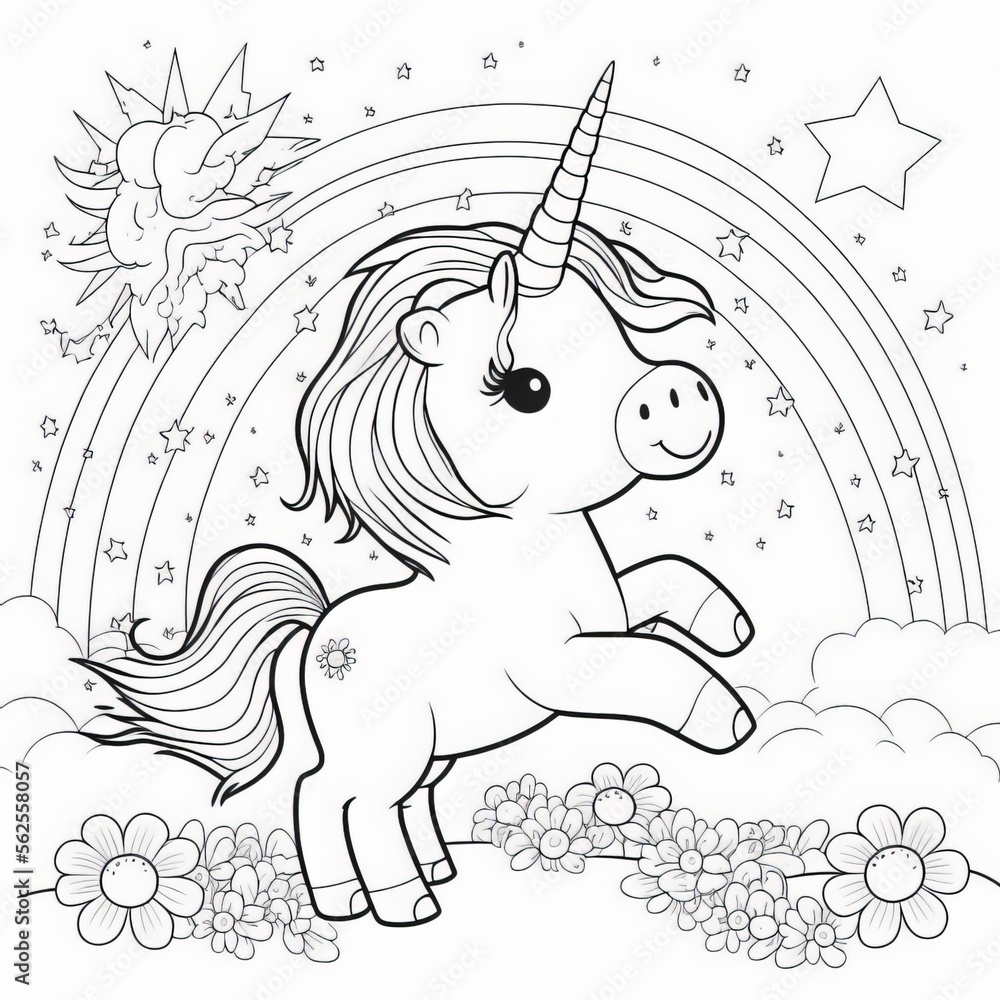 Drawing unicorn zentangle style coloring page illustration Stock ...