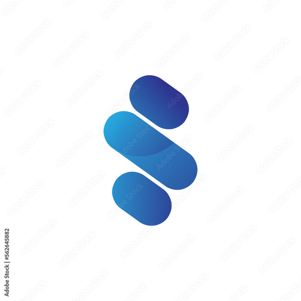 Blue S Logo Vector Stock Vector | Adobe Stock