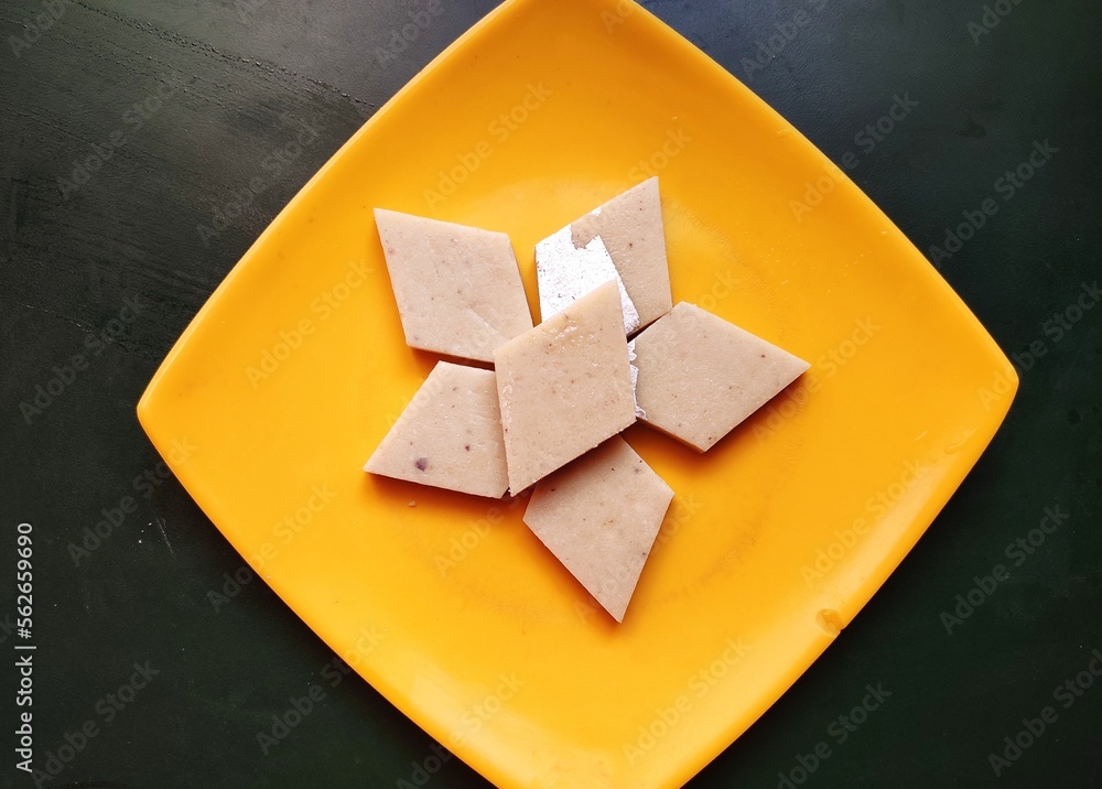 Kaju katli also known as kaju barfi, is an Indian dessert prepared with ...