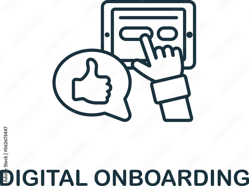Digital Onboarding icon. Monochrome simple Talent Development icon for ...