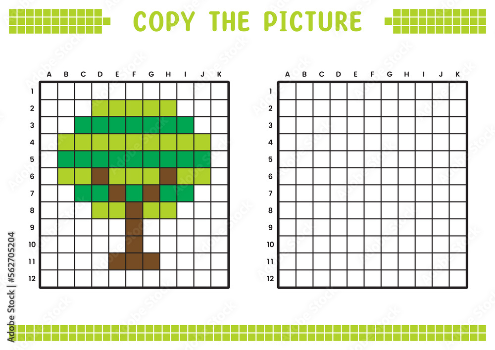 Copy the picture, complete the grid image. Educational worksheets ...