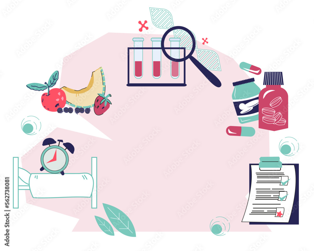 Стоковое векторное изображение «Healthy day schedule banner with copy ...