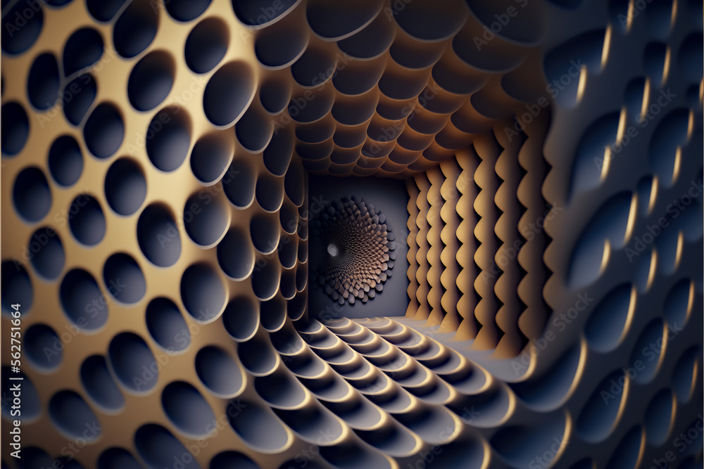 AI generated, Isolation room with sound diffuser, sound absorber ...