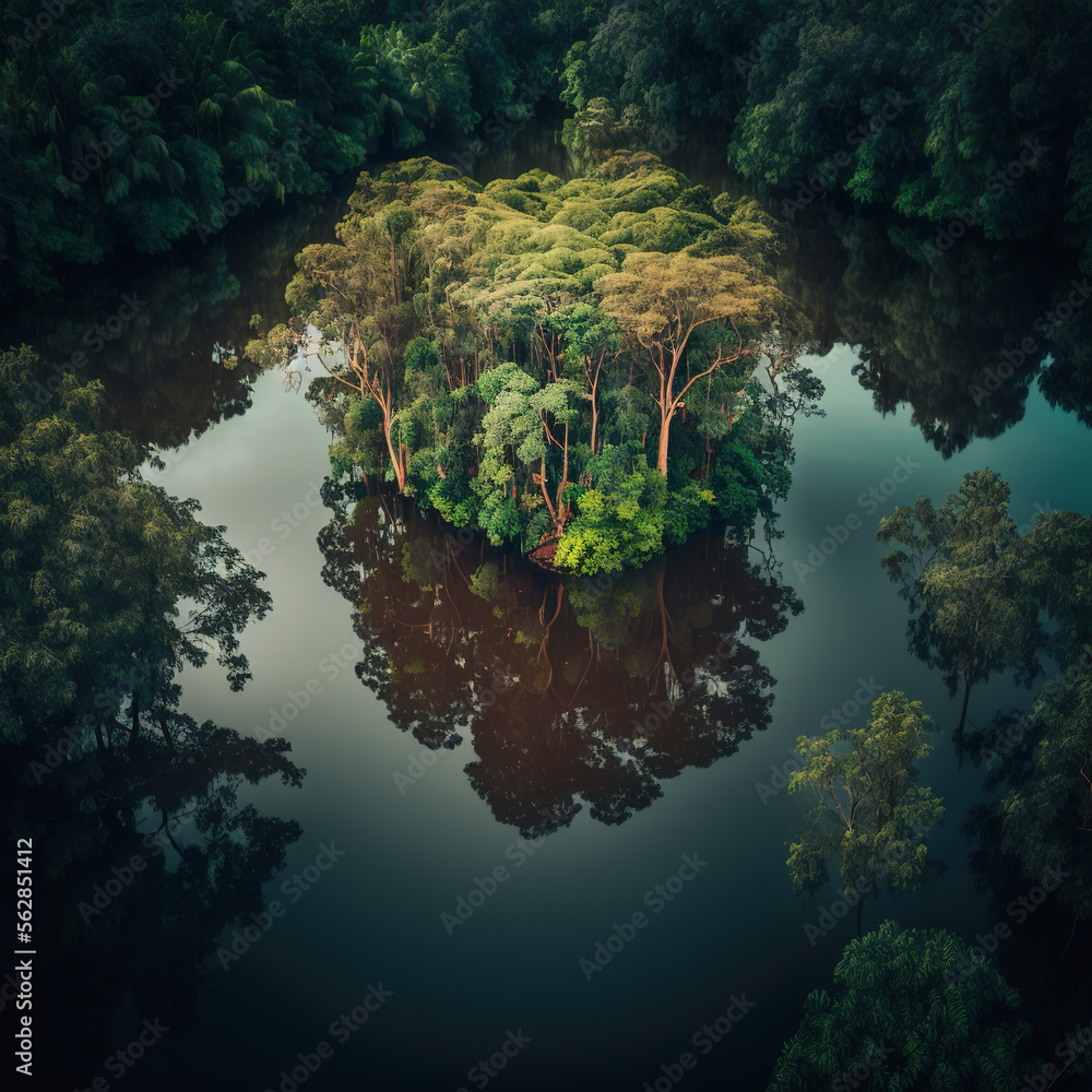 Amazon Rainforest Landscape Stock Illustration | Adobe Stock