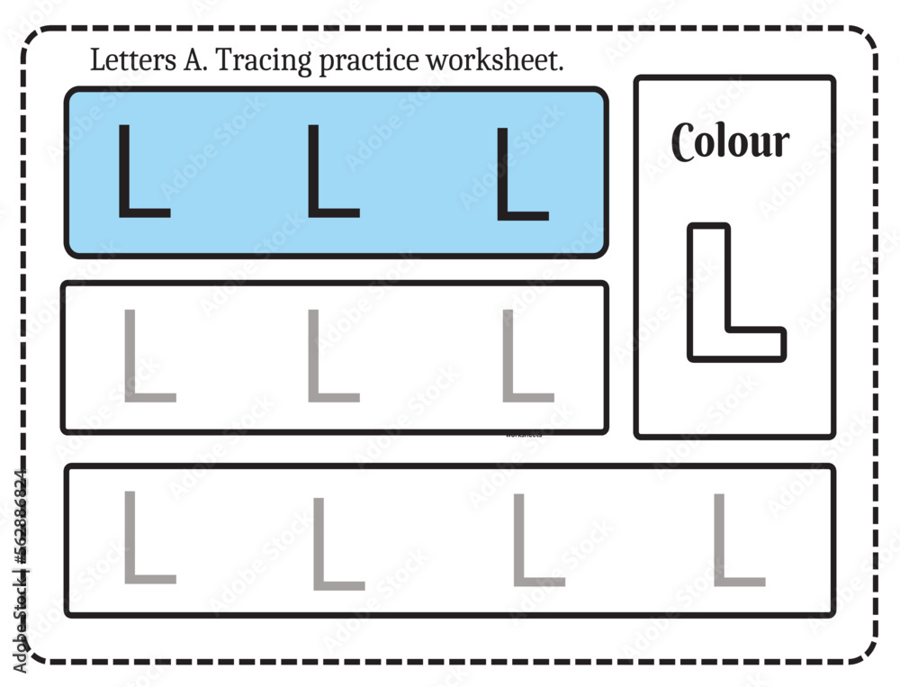Alphabet letters tracing worksheet with alphabet letter L. Basic ...