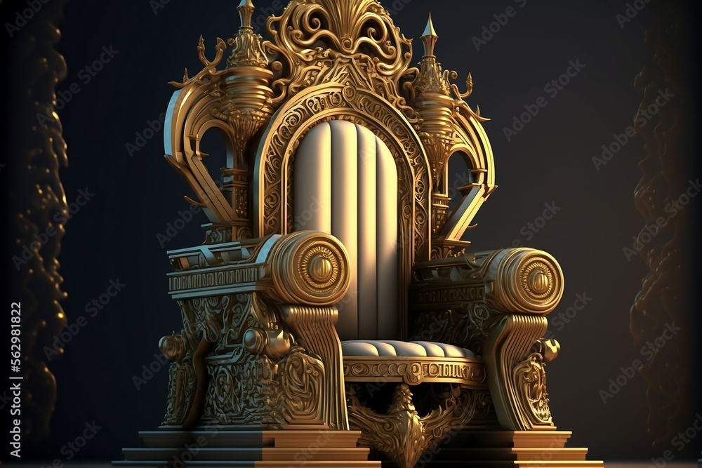 Golden throne of the emperor - 3d model of a gold seat for the royal ...