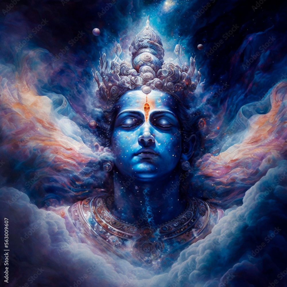 Hyper-realistic Lord Vishnu - Generative AI Stock Illustration | Adobe ...