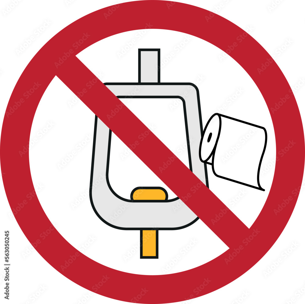 Verbotsschild: Kein Papier in´s Pissoir / Urinal werfen ...