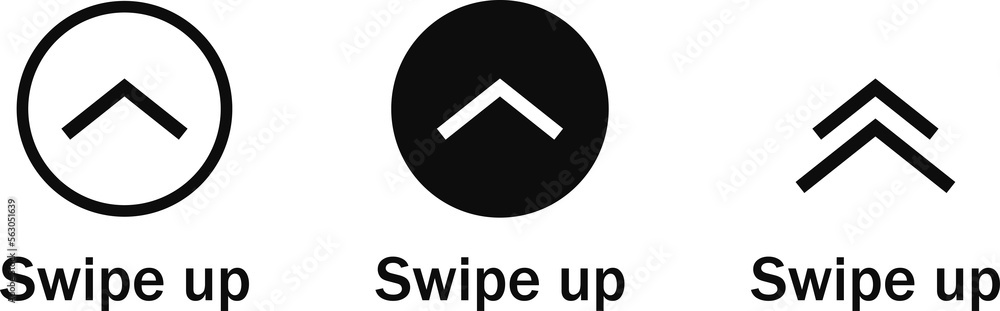 Swipe up, arrow symbol, button. Swipe up insta story icon. Text swipe ...