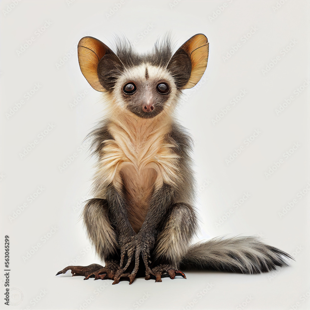 Aye-aye full body image with white background ultra realistic Stock ...