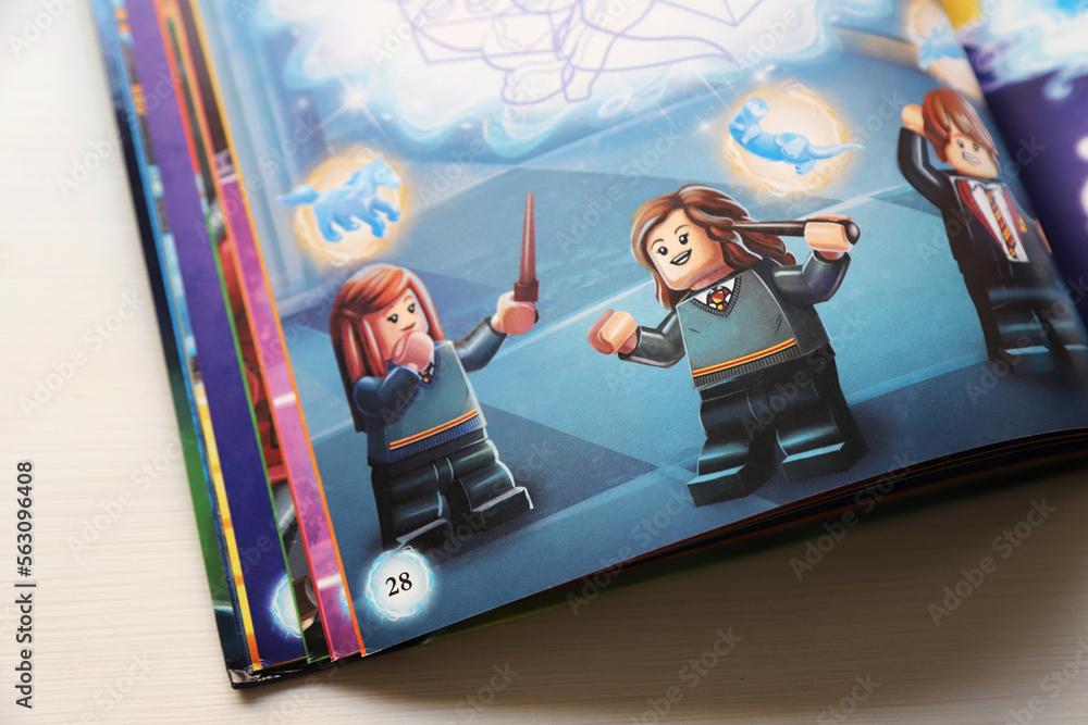 Book of Harry Potter with Lego characters. Ginny and Ron Weasley and ...