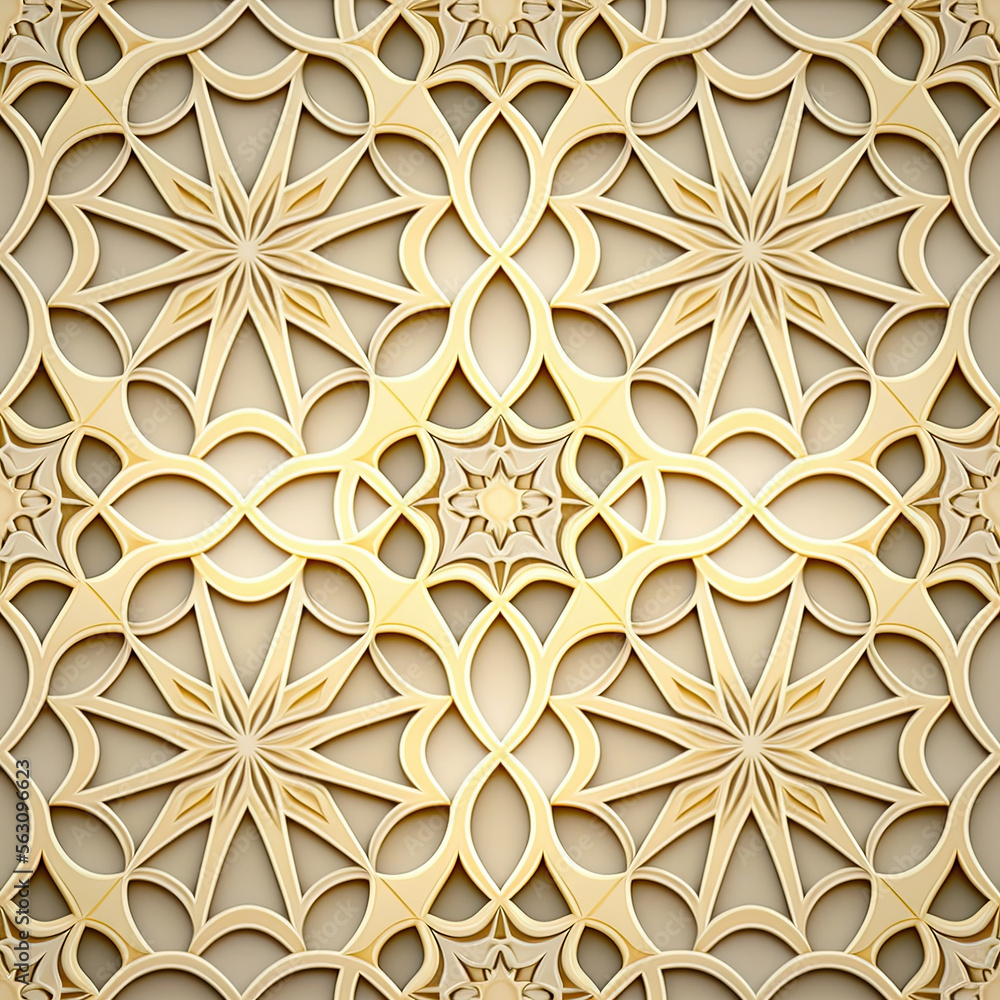 Islamic pattern for wallpaper with a 3d effect depth design Stock ...