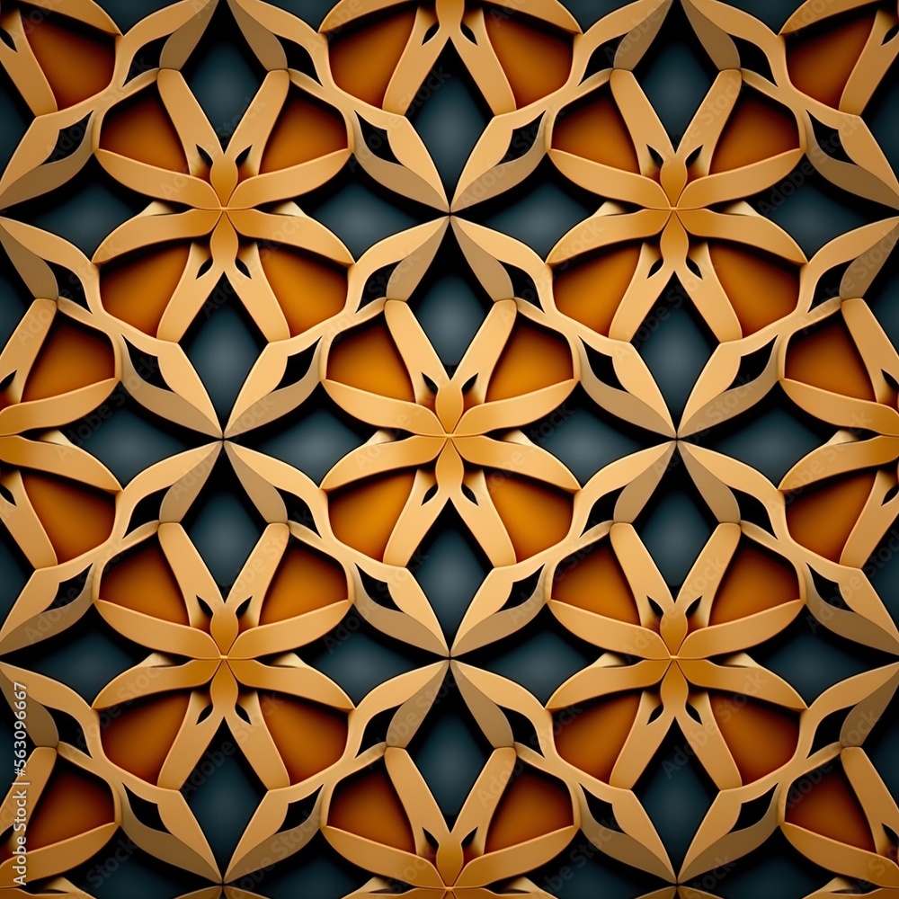 Islamic pattern for wallpaper with a 3d effect depth design Stock ...