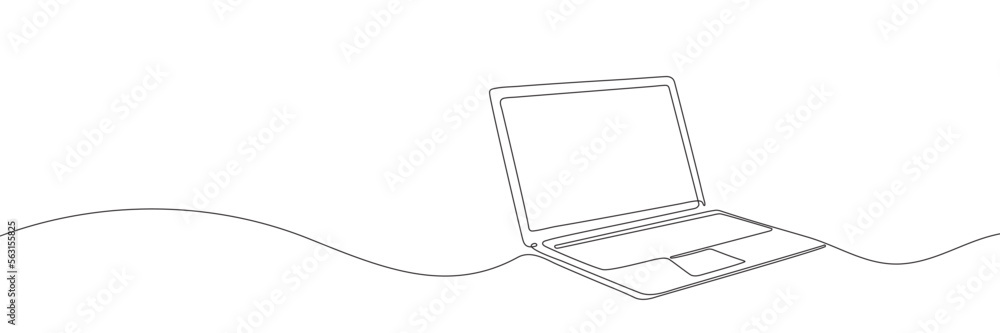 One line drawing of laptop gadget Stock Vector | Adobe Stock