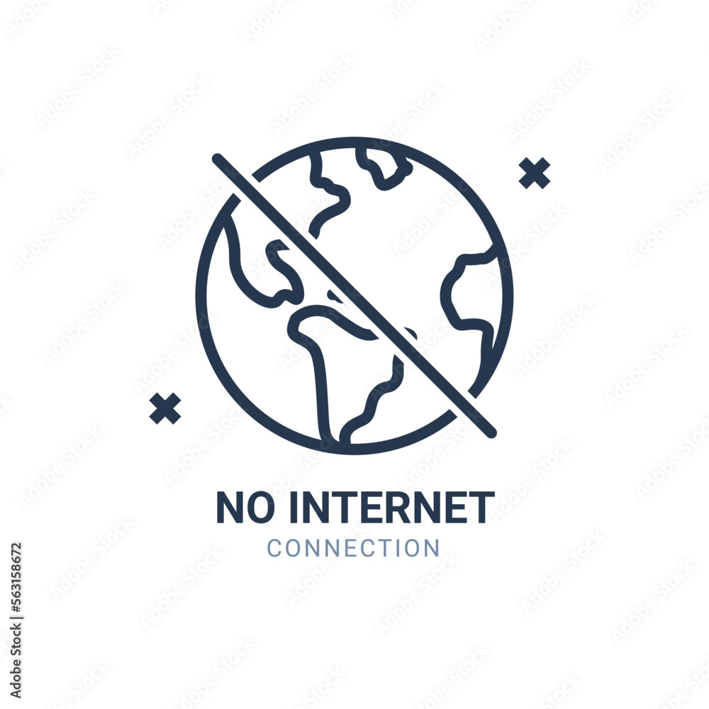 No internet signal access concept forbidden network. Bad connection ...