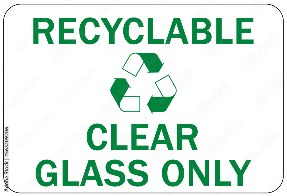 Recycle sign and labels glass bottle jars recycling recyclable clear ...