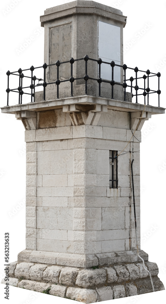 Isolated PNG cutout of French medieval lighthouse from a castle on a ...