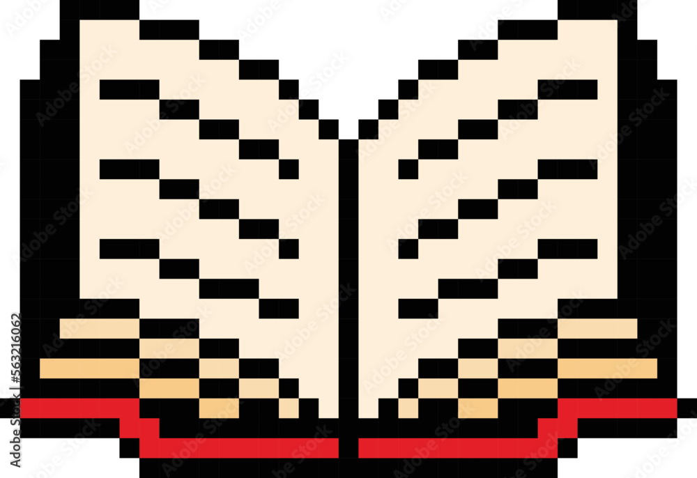 Open book pixel art vector Stock Vector | Adobe Stock