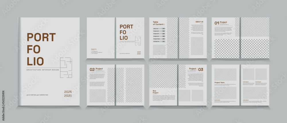 Architecture and interior portfolio layout design, a4 standard size ...