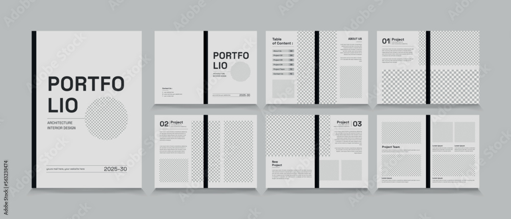 Architecture and interior portfolio layout design, a4 standard size ...