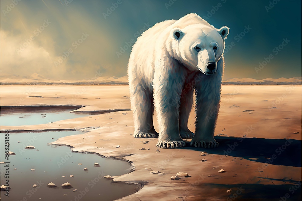 polar bear, climate change, melted ice Stock Illustration | Adobe Stock