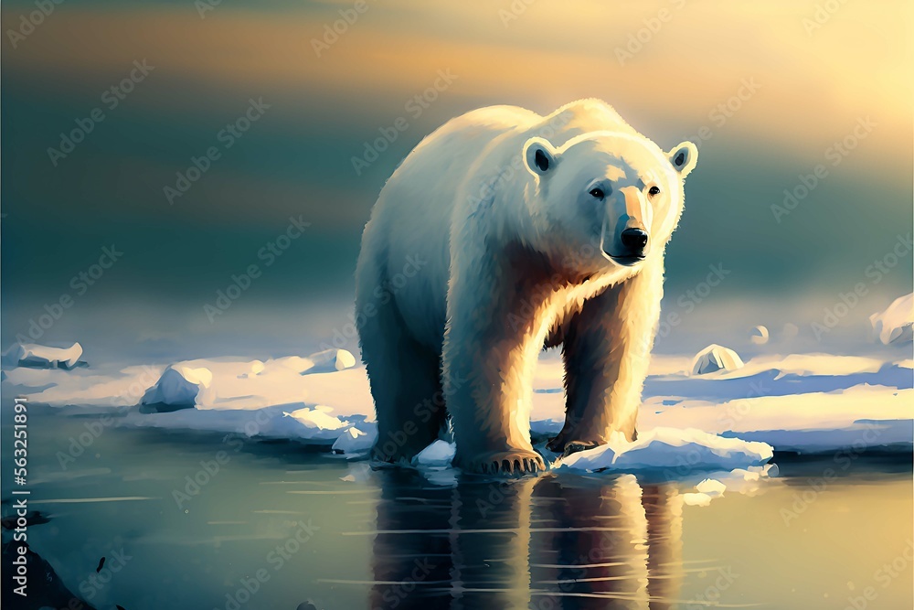 polar bear, climate change, melted ice Stock Illustration | Adobe Stock