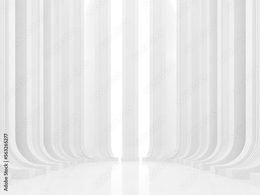 Minimal white background modern luxury space hall interior with white ...