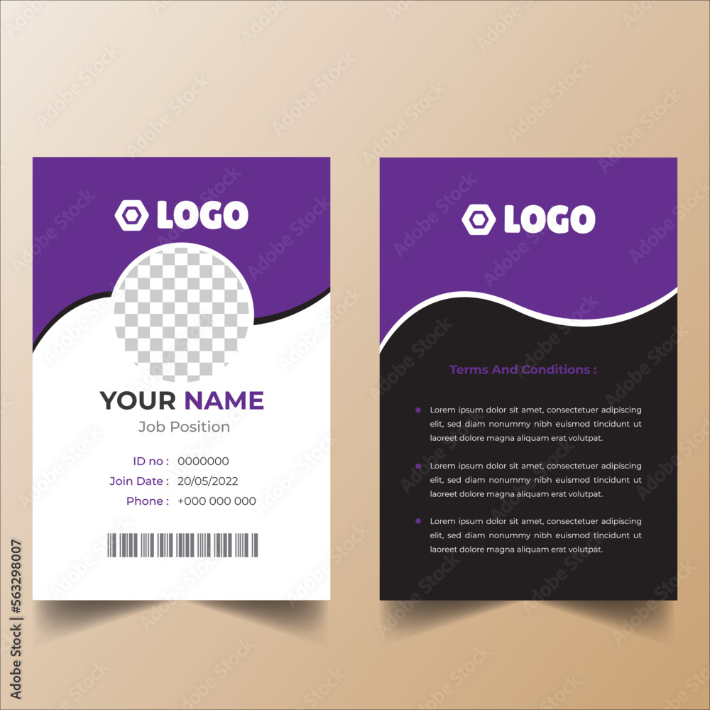professional corporate id card template, clean id card design. Modern ...