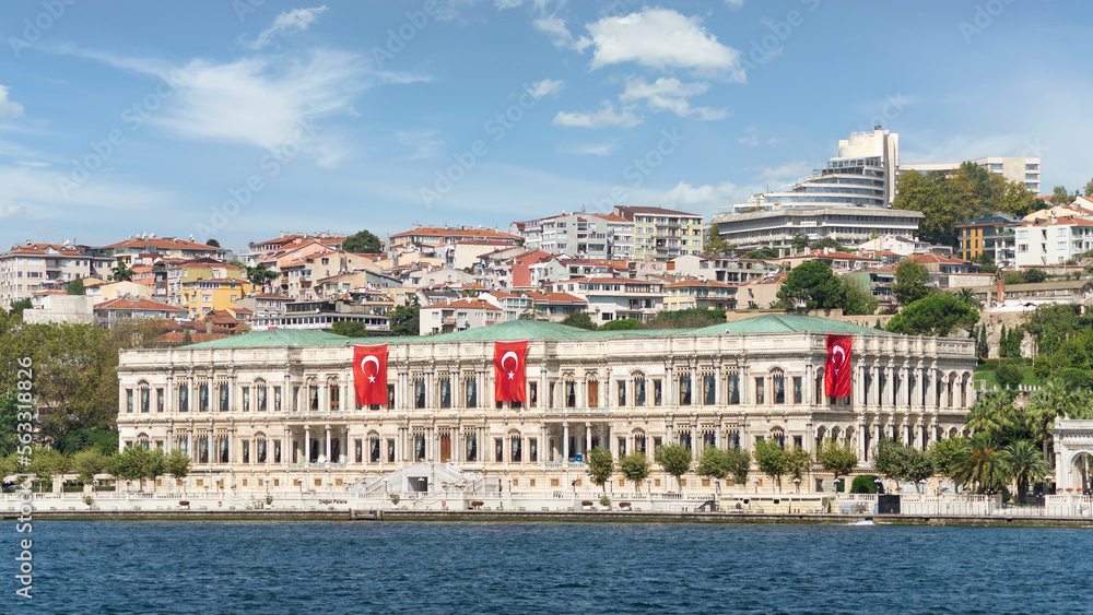 Ciragan Palace, or Ciragan Sarayi, a former Ottoman palace, located by ...
