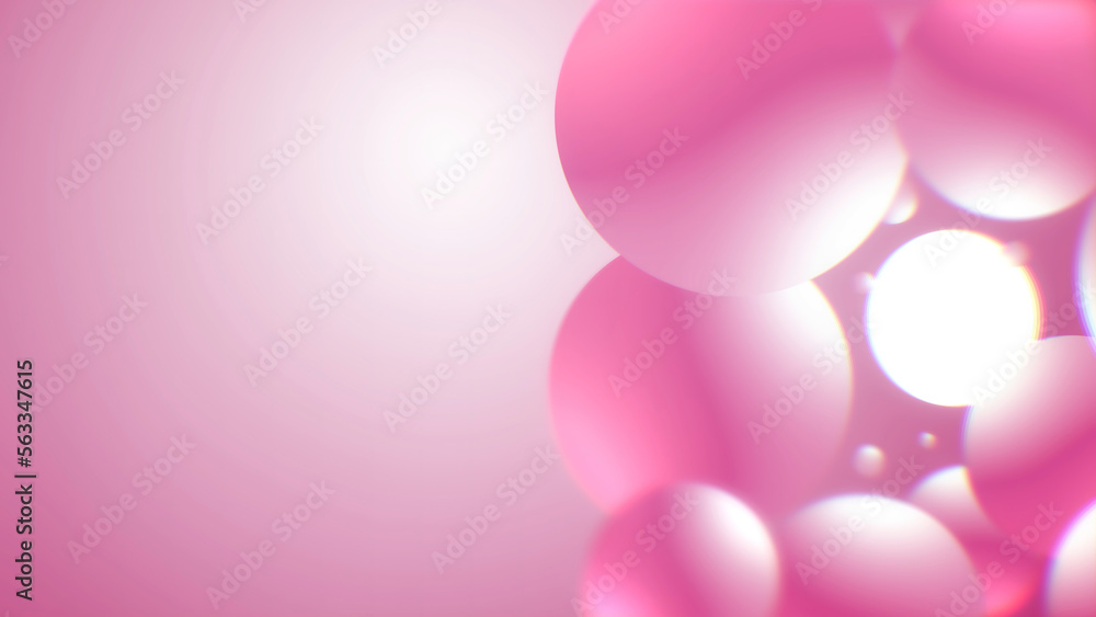 Abstract pink 3D geometric circular shapes design. Modern pink color ...