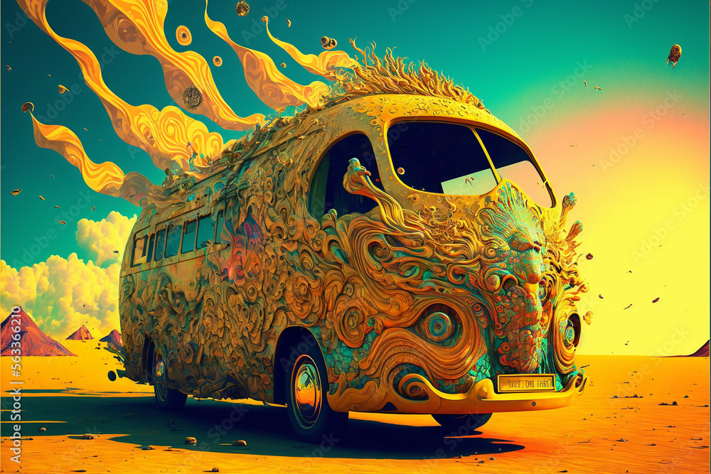 Volkswagen T1 Bulli - psychedelic vanlife with a surreal hippie camper ...