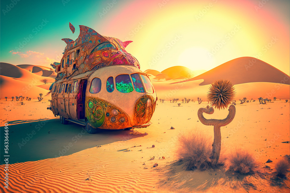 Volkswagen T1 Bulli - psychedelic vanlife with a surreal hippie camper ...