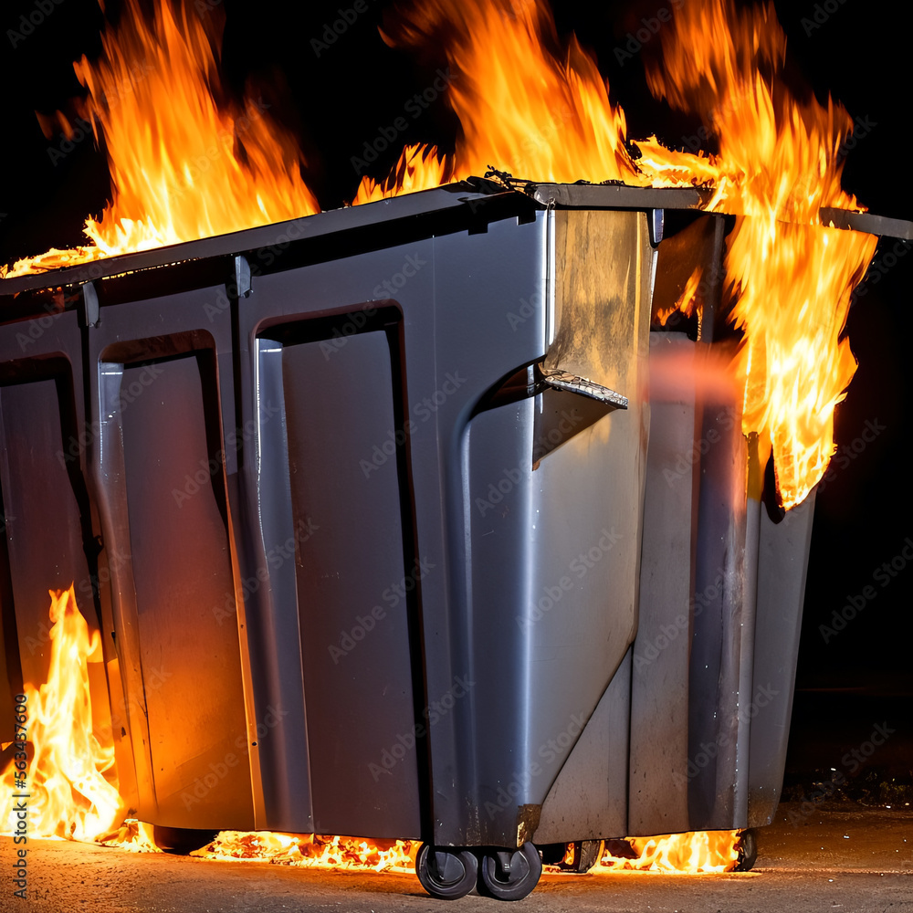 Ilustrace Dumpster fire concept as metaphor for mismanaged handling of ...
