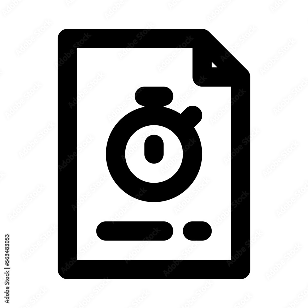 Timesheet Isolated Silhouette Solid Line Icon with timesheet, , time-tracking Infographic Simple ...