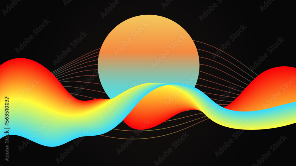 dark background and moon with Abstrac Color gradient or wallpaper ...