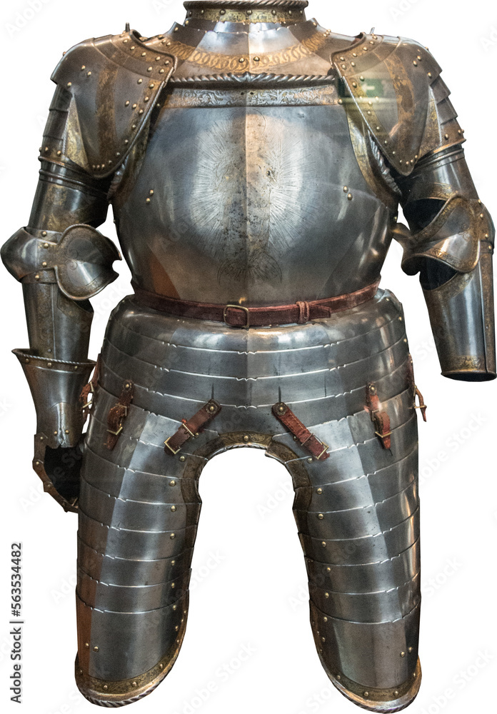 Isolated PNG cutout of a medieval knight armor on a transparent ...