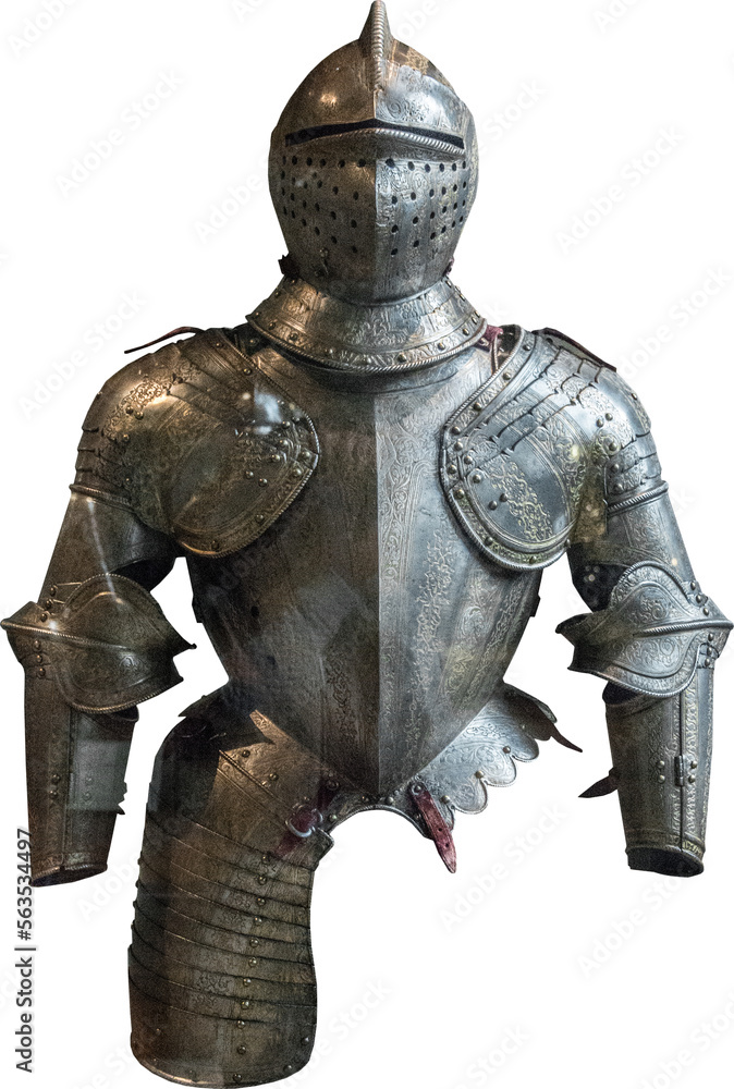Isolated PNG cutout of a medieval knight armor on a transparent ...
