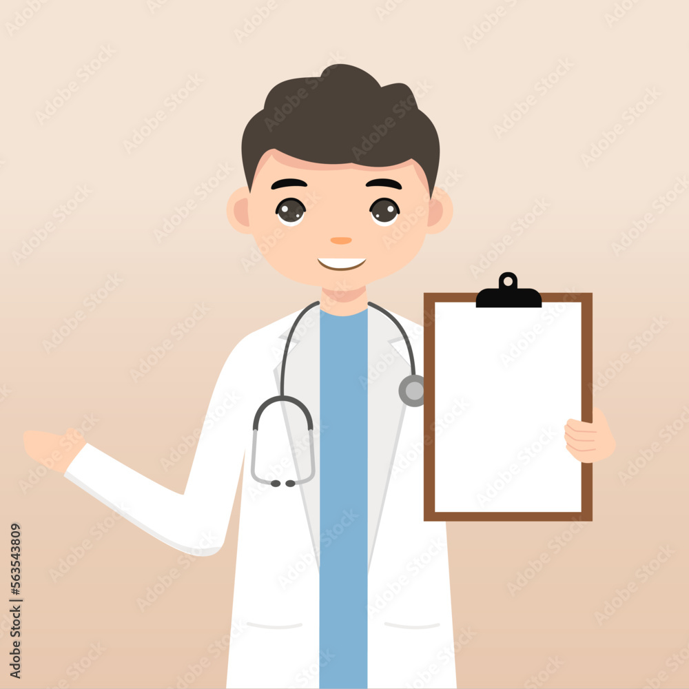 Front view animated character. Doctor character creation with face ...