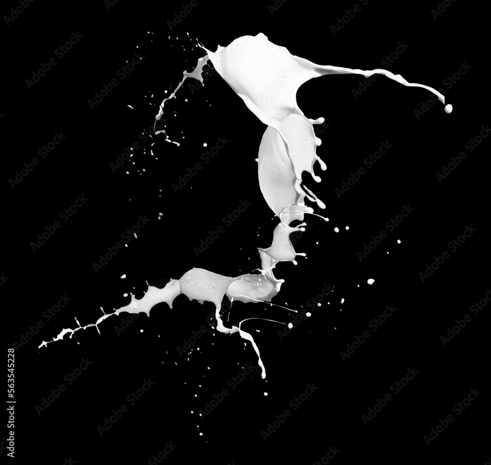 Pure milk splash isolated on black background. Royalty high-quality ...