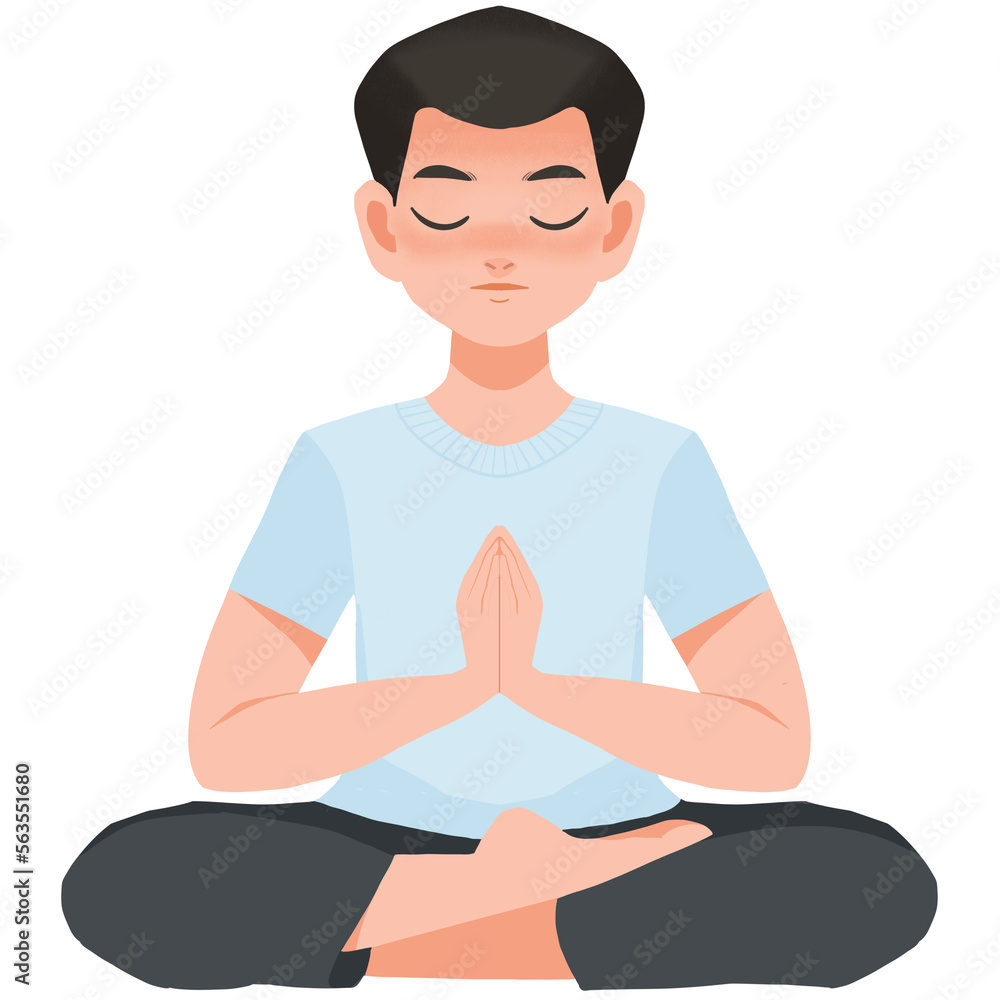 Meditation boy clipart,Meditation Clipart, Yoga Clipart, man Meditate ...