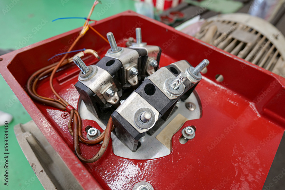 Industrial maintenance and technology work concept. An induction motor ...