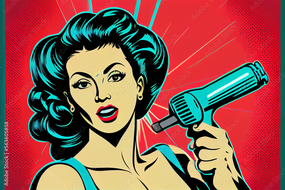 Sexy Pin Up Frau Mit Einem Telefonhörer Am Telefonieren Bunter