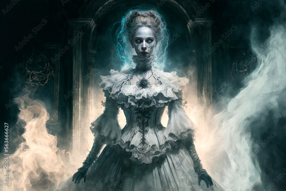 Female ghost or zombie AI generative Stock Illustration | Adobe Stock