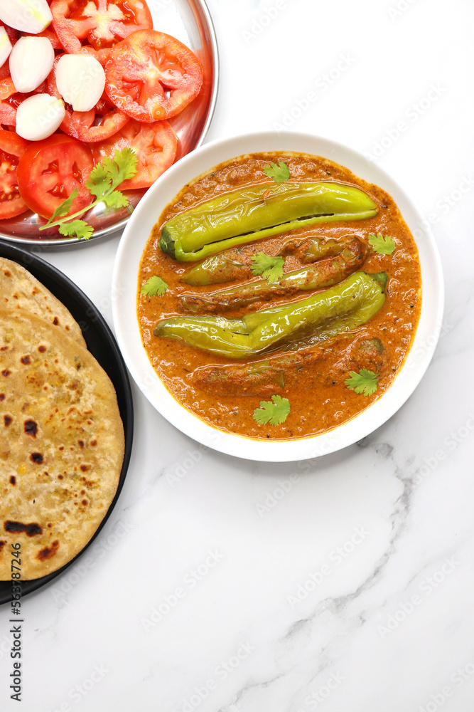 Mirchi or mirch ka Salan. Green chilly sabzi. It is a popular Indian ...