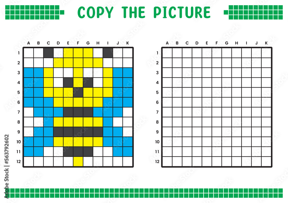 Vector de Stock Copy the picture, complete the grid image. Educational ...