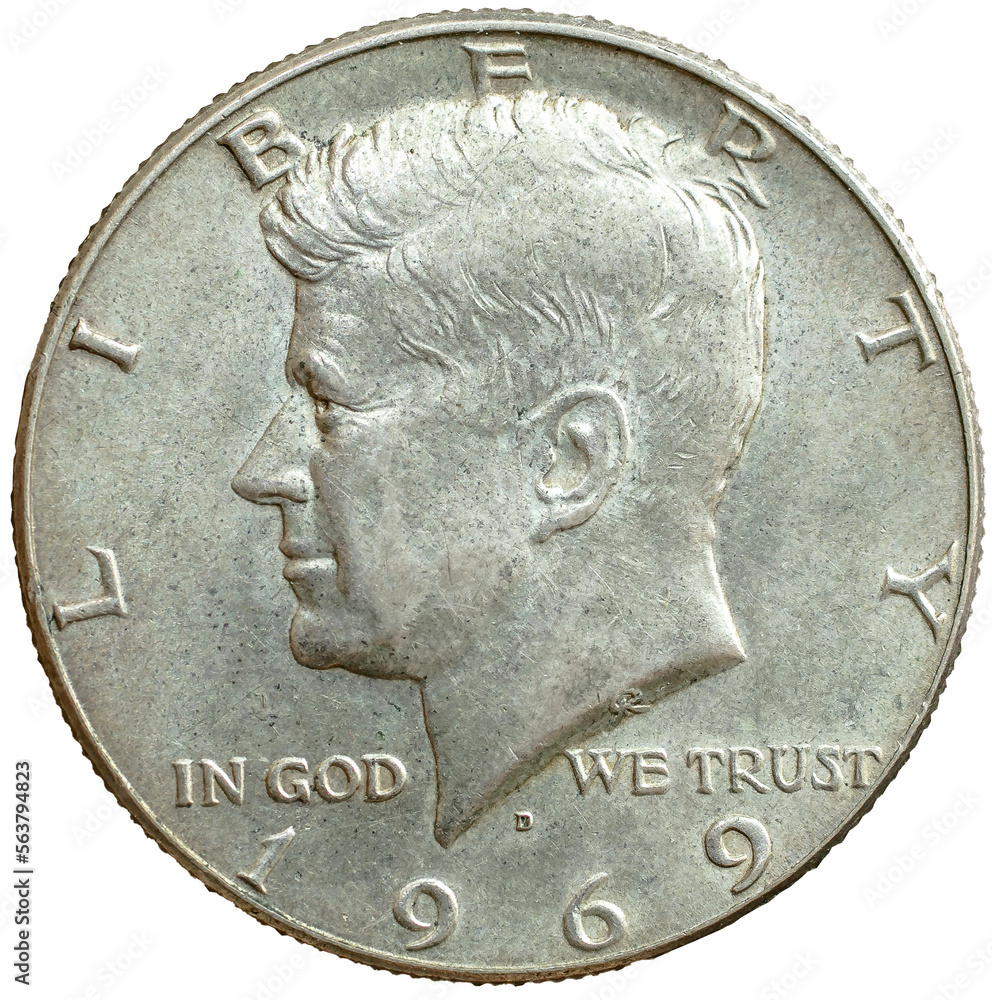 Kennedy half dollar coin, transparent PNG. Stock Photo | Adobe Stock