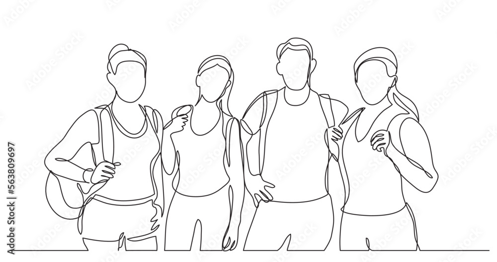 continuous line drawing vector illustration with FULLY EDITABLE STROKE ...
